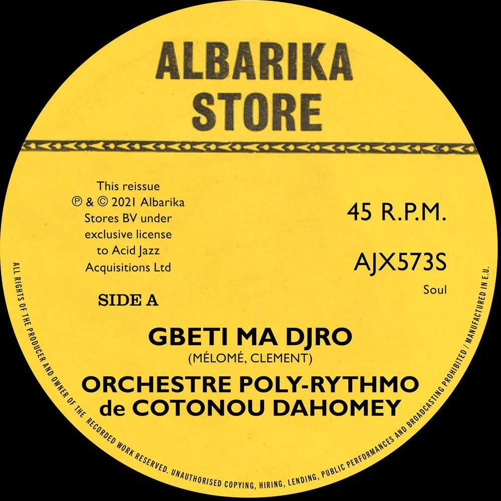 Orchestre-Poly-Rythmo De Cotonou Dahomey - 'Gbeti Ma Djro' / 'Angelina ...